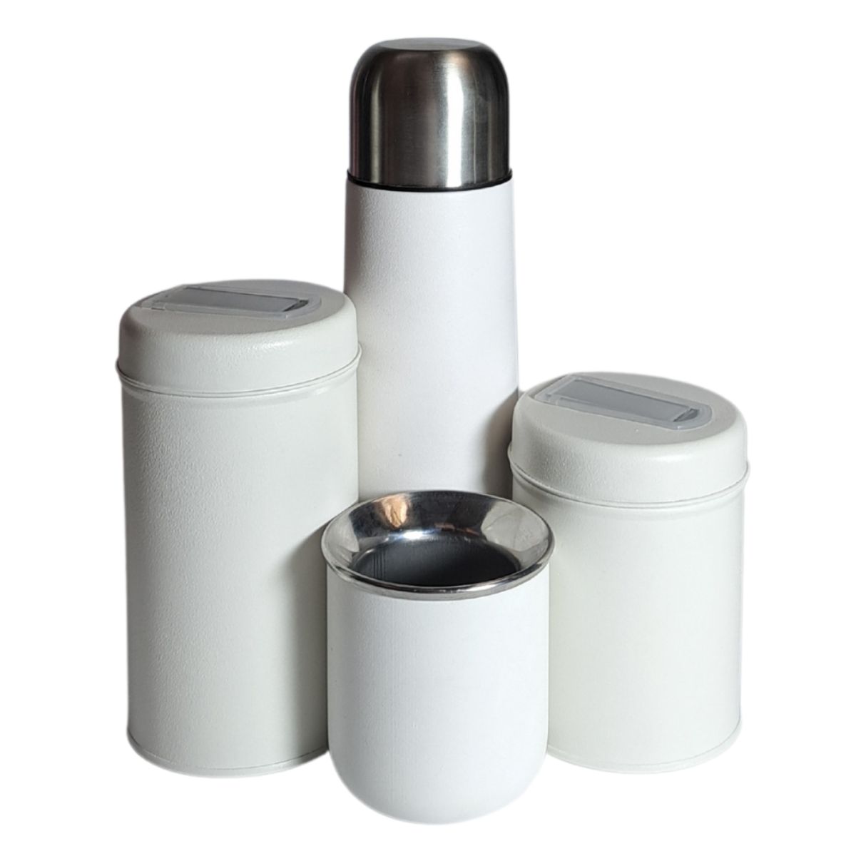 Set completo térmico pintado (Termo bala 500ml + mate acero + latas ...